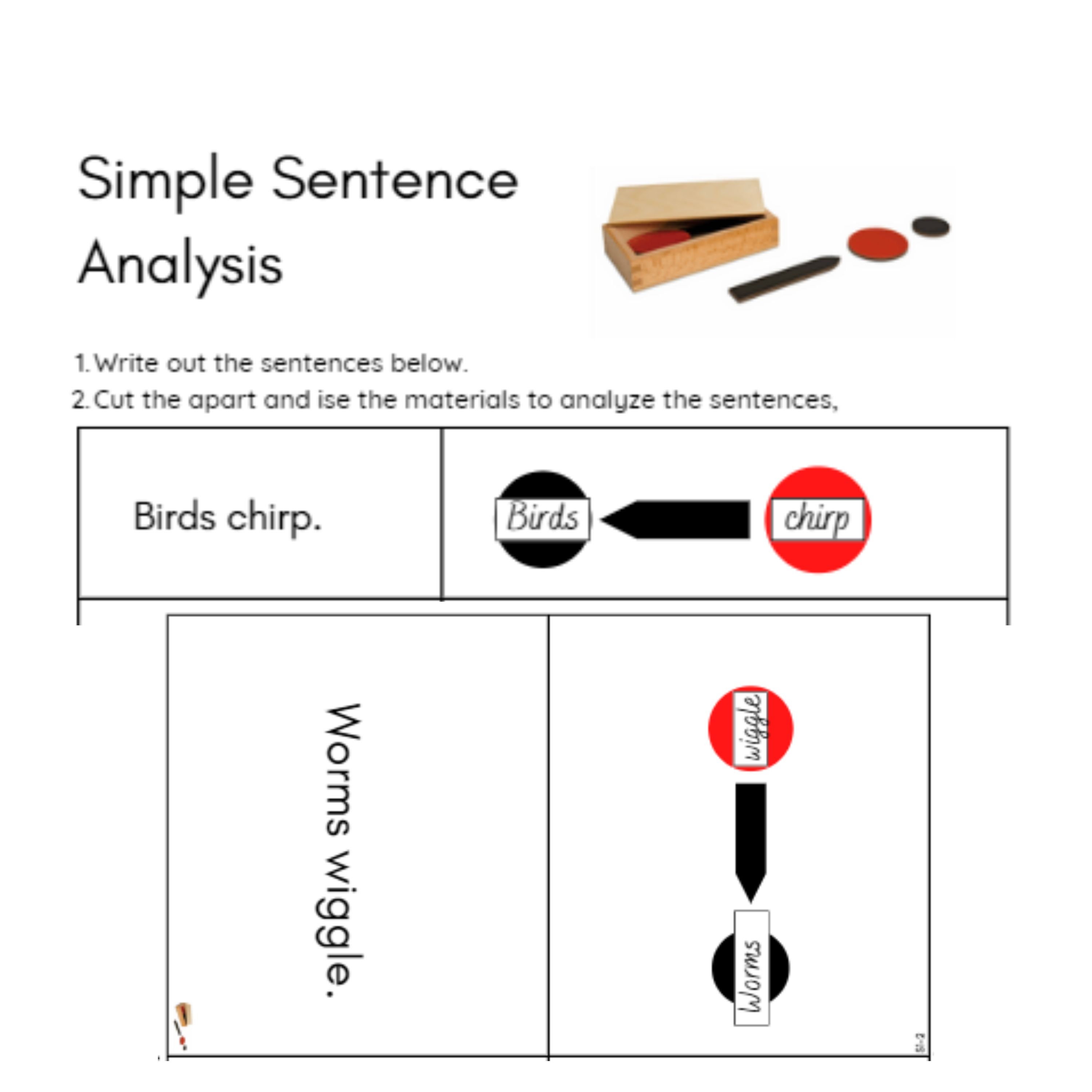 Simple Sentence Analysis Command Cards Grammar Parsing Workbook Subject ...