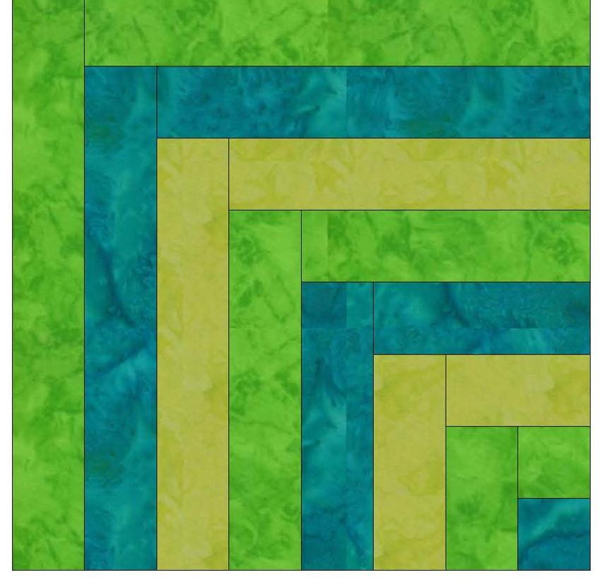 Log Cabin Corner Strip Quilt Block Foundation Pieced Digital Download ...