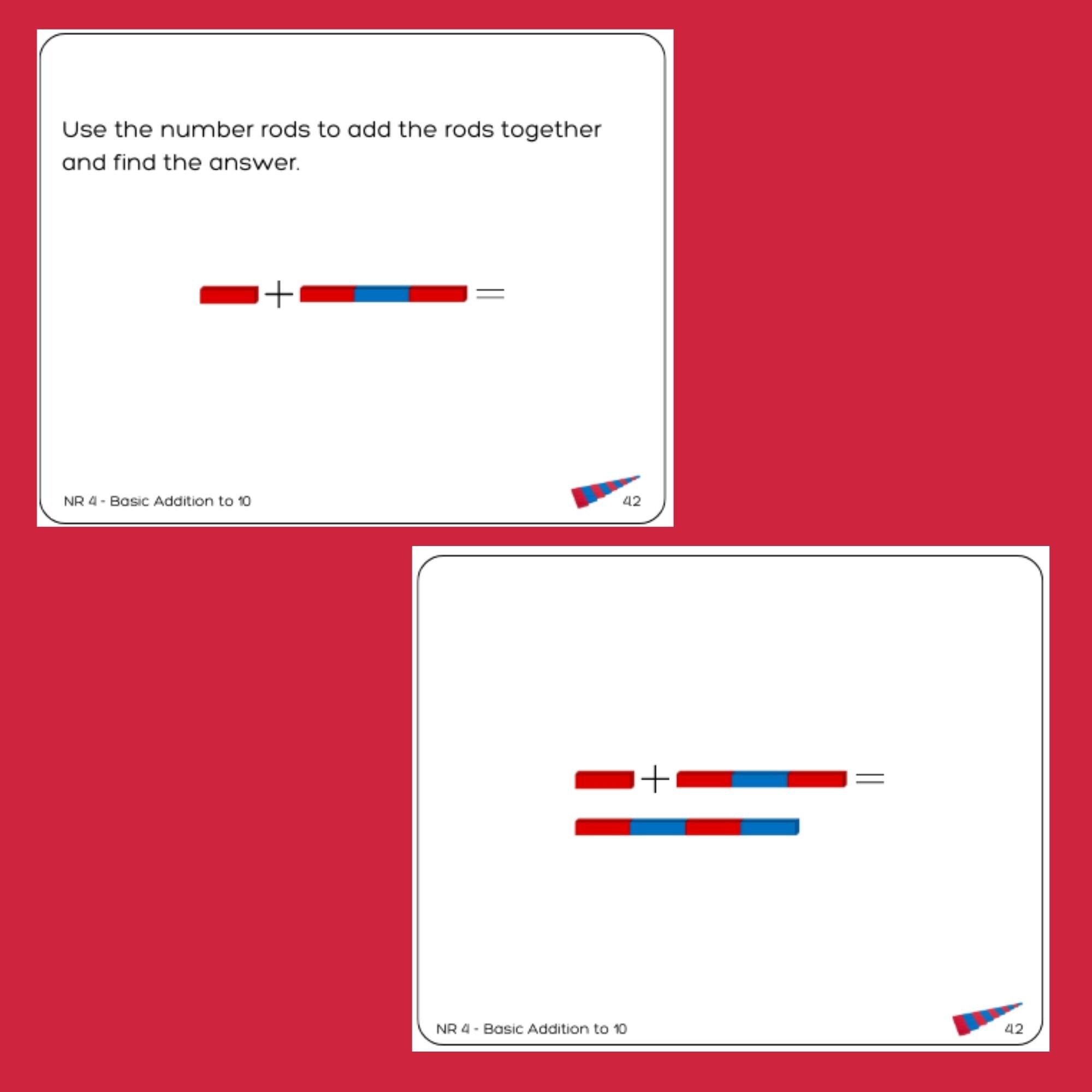 Montessori Red Blue Rods Command Cards Least to Greatest Set 3 - Etsy