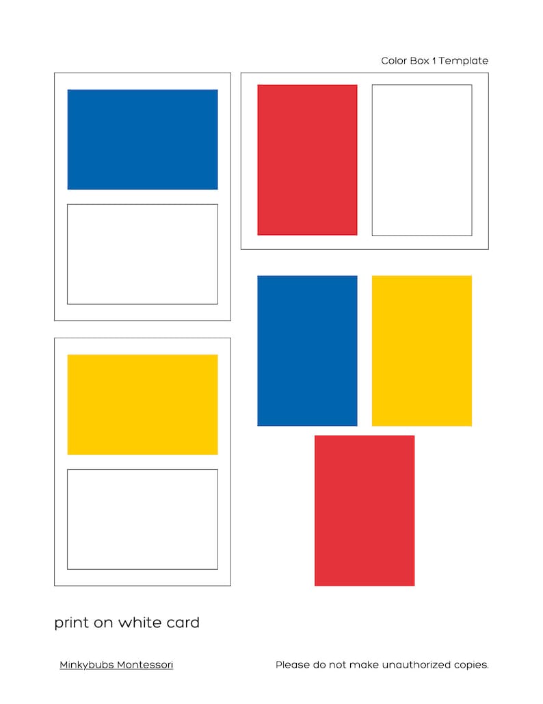 Cajas de colores Montessori 1, 2 y 3 Caja de colores primarios Tabletas ...