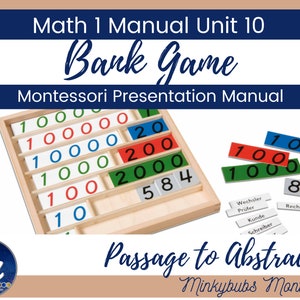Bank Game Montessori Math 1 Manual Multiplication Lessons Unit 10 ...