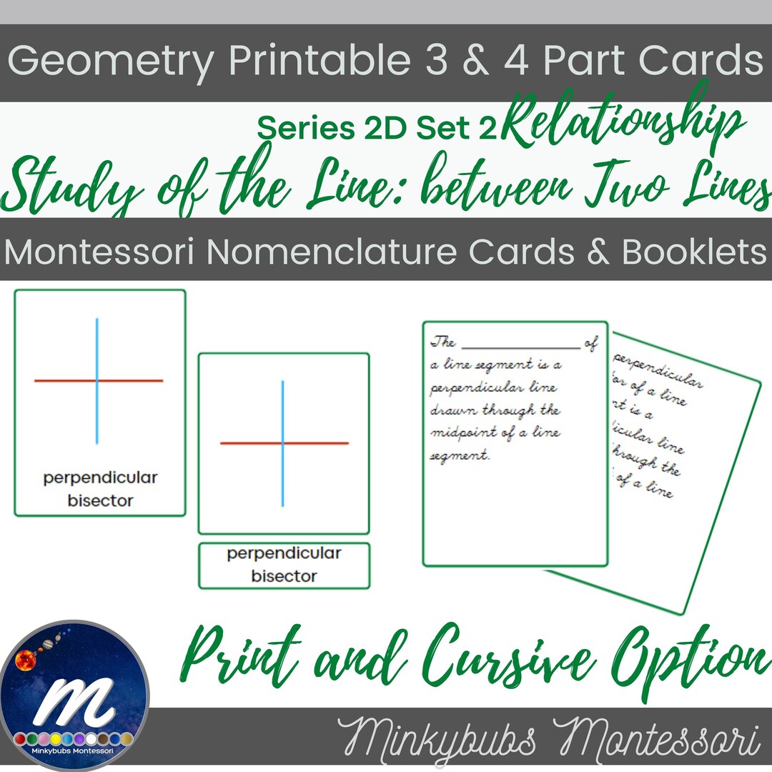 Montessori Geometry Nomenclature Study of Line Unit 6 Relationship 2 ...