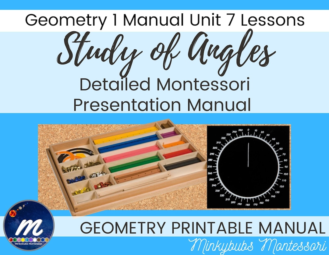 Geometry 1 Study of Angles Lesson Plans Montessori Manual Unit 7 - Etsy