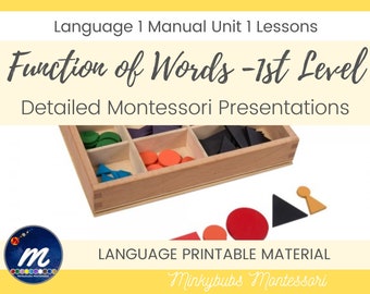 Grammar Symbols Montessori Language Function of Words 5-part - Etsy
