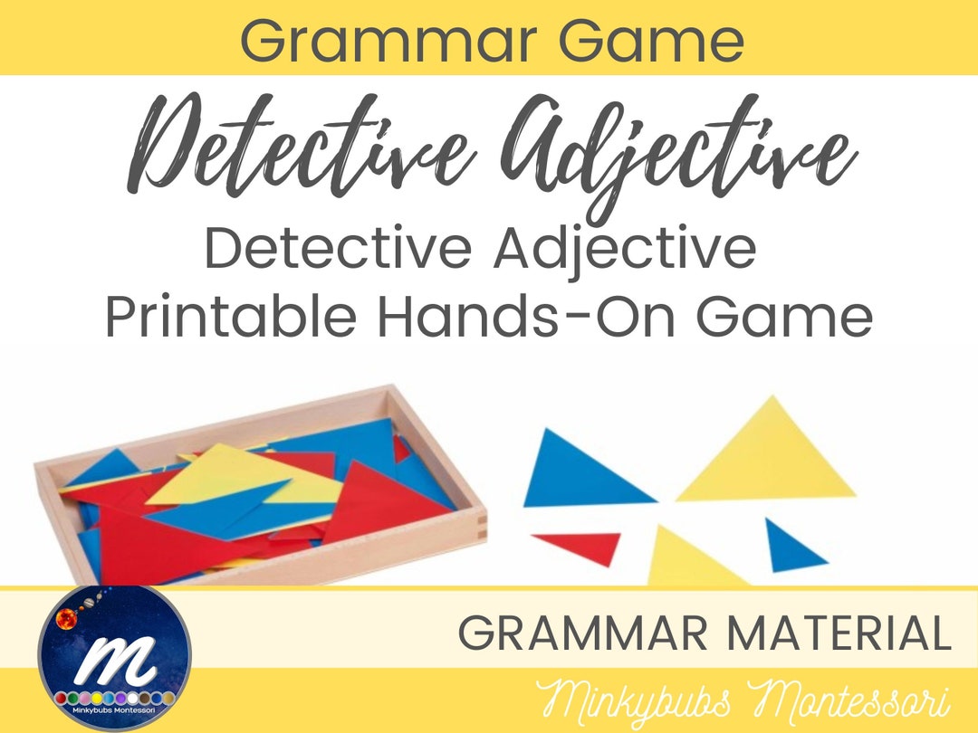Montessori Detective Adjective Game Printable Triangles, Command Cards ...