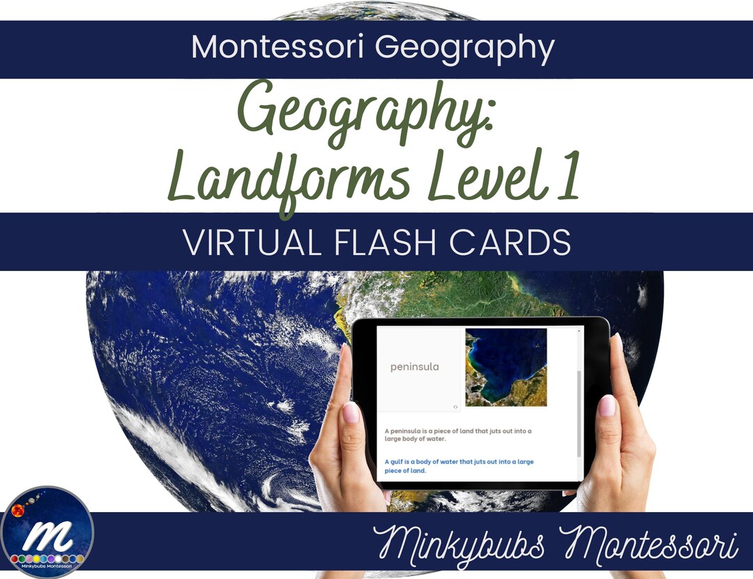 Geography Land and Water Forms Label the Picture Virtual Cards ...