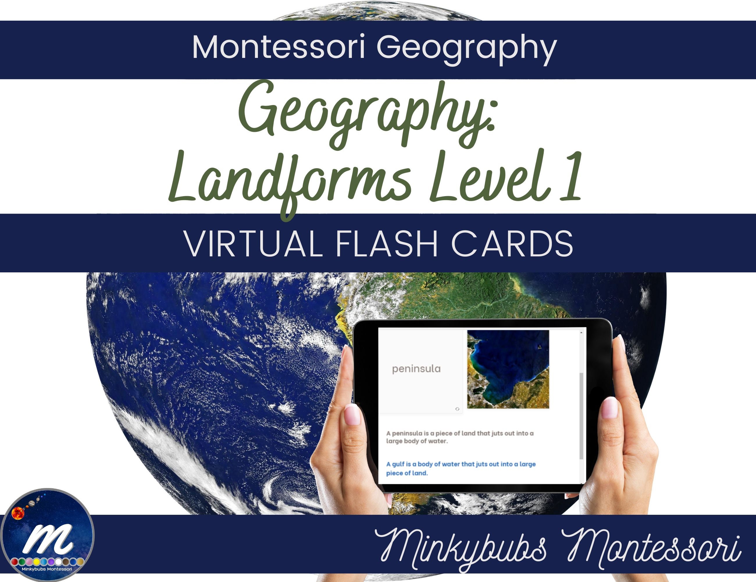 Geography Land and Water Forms Label the Picture Virtual Cards ...