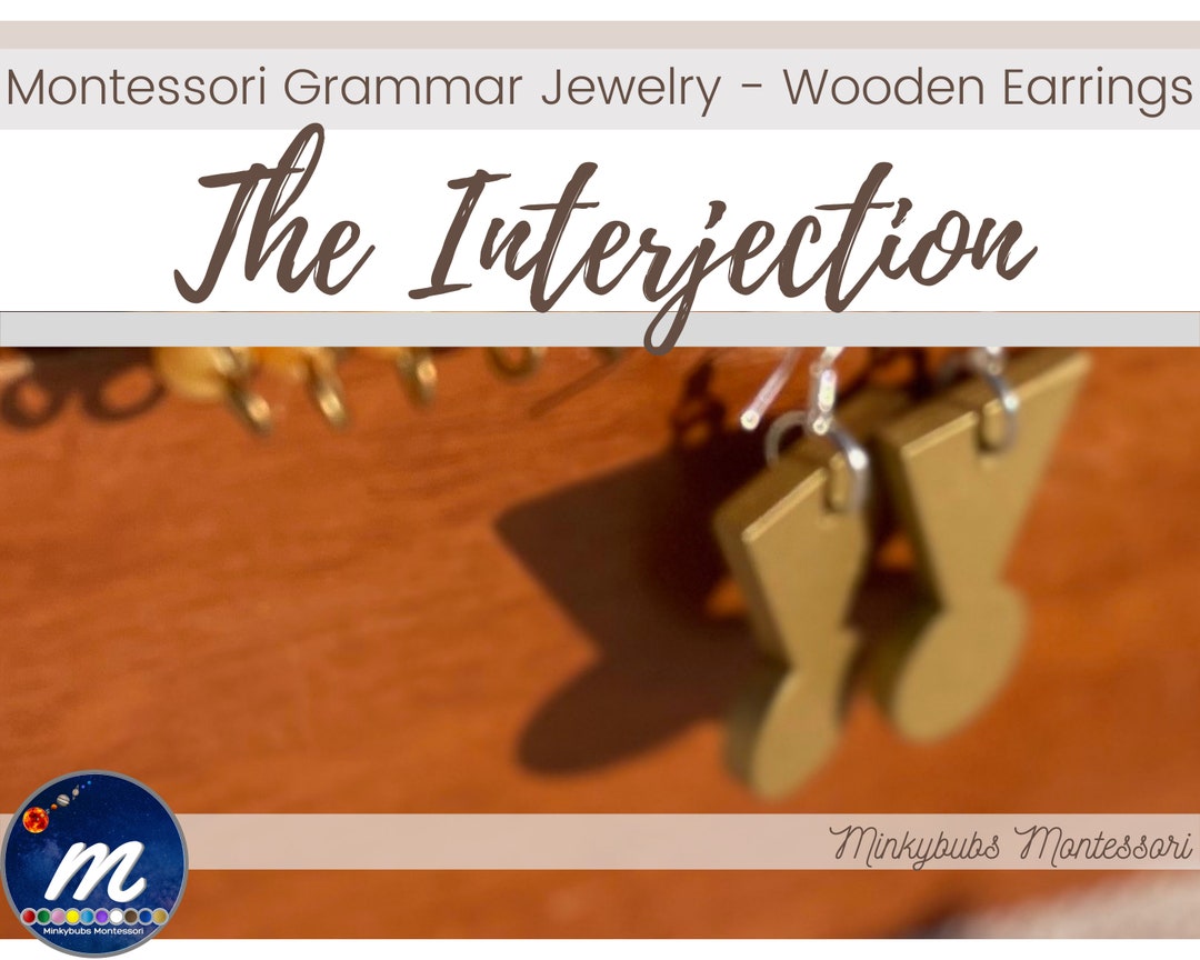 Montessori Jewelry Grammar Symbols Interjection Earrings - Etsy