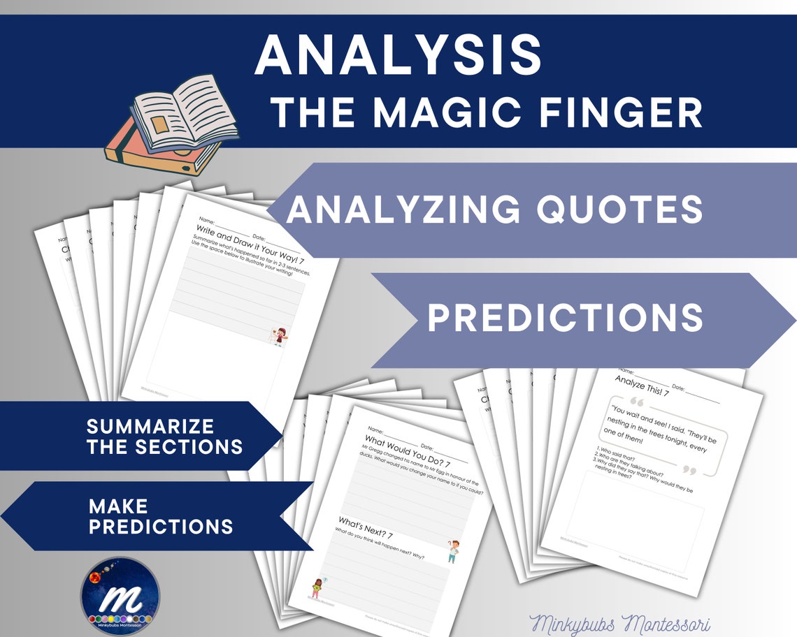 The Magic Finger Novel Study Roald Dahl No Prep Unit Study Print ...