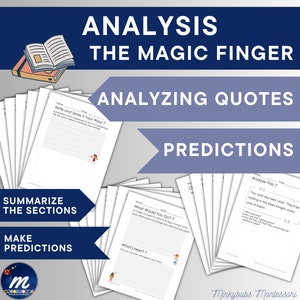 The Magic Finger Novel Study Roald Dahl No Prep Unit Study Print ...