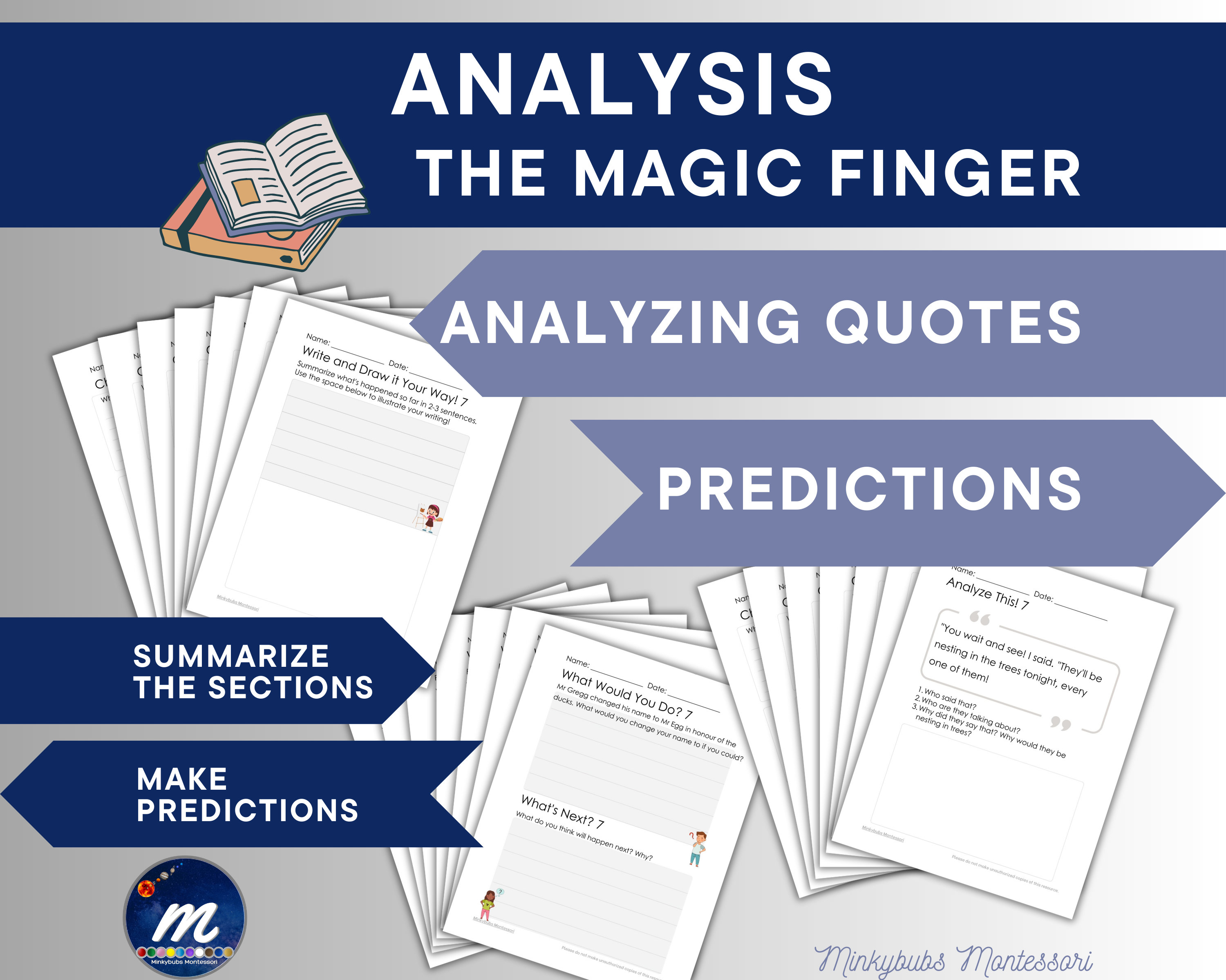 The Magic Finger Novel Study Roald Dahl No Prep Unit Study Print ...