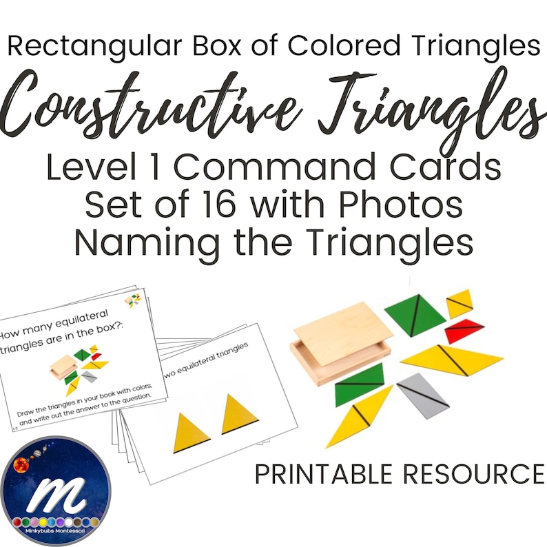 Constructive Triangles Naming the Shapes Command Cards for Set 1A Level ...