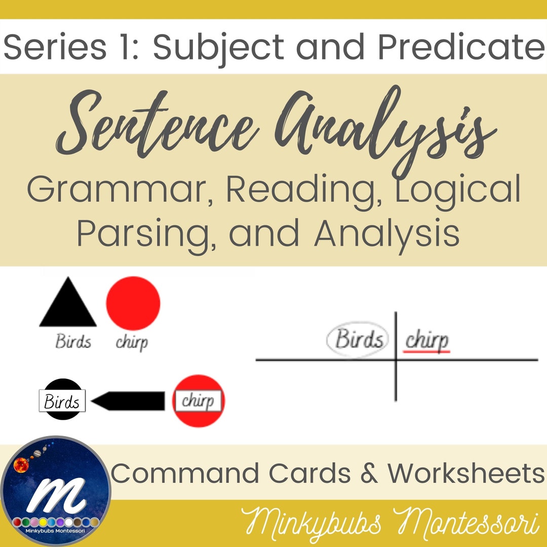 Simple Sentence Analysis Command Cards Grammar Parsing Workbook Subject ...