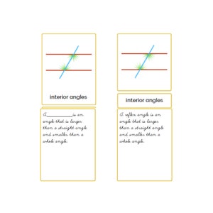 Montessori Geometry Nomenclature Cards Series 3D Study of the Angle ...