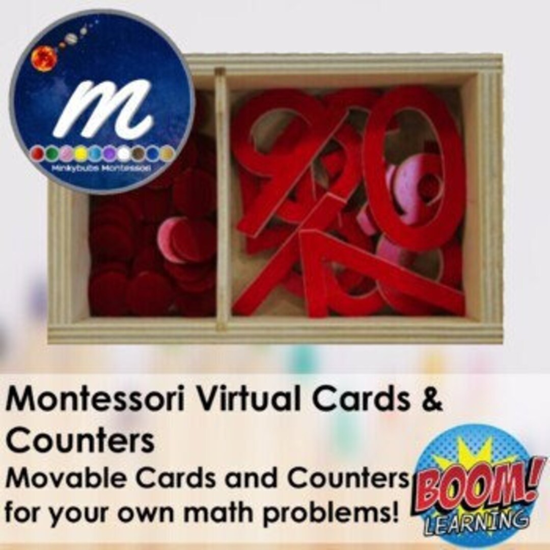 Montessori Math Virtual Cards and Counters Material Numeracy BOOM - Etsy