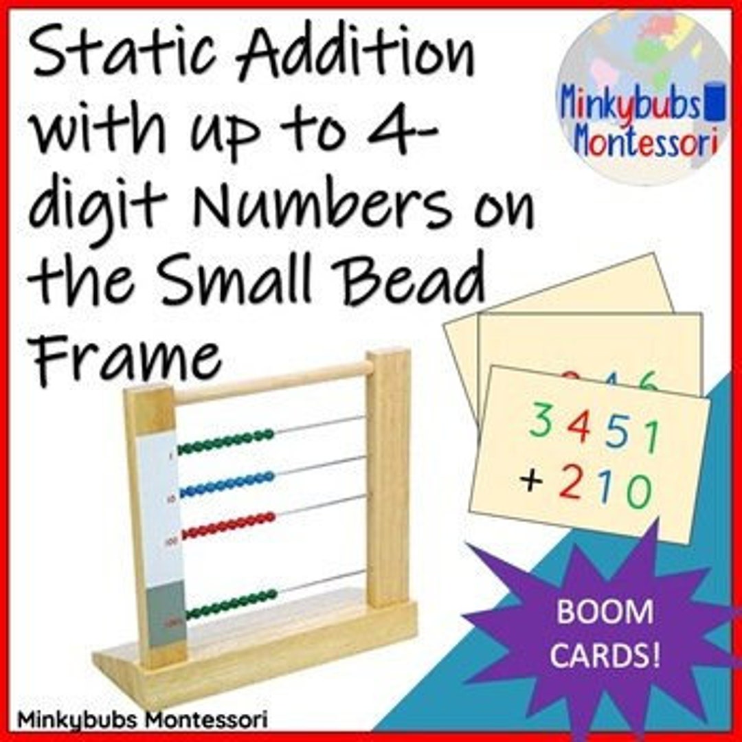 Small Bead Frame Static Addition Digital Montessori Math Manipulative ...