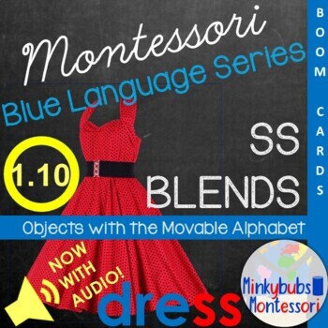 Ss Blend Words Movable Alphabet Montessori Blue Language Boom Cards DL ...