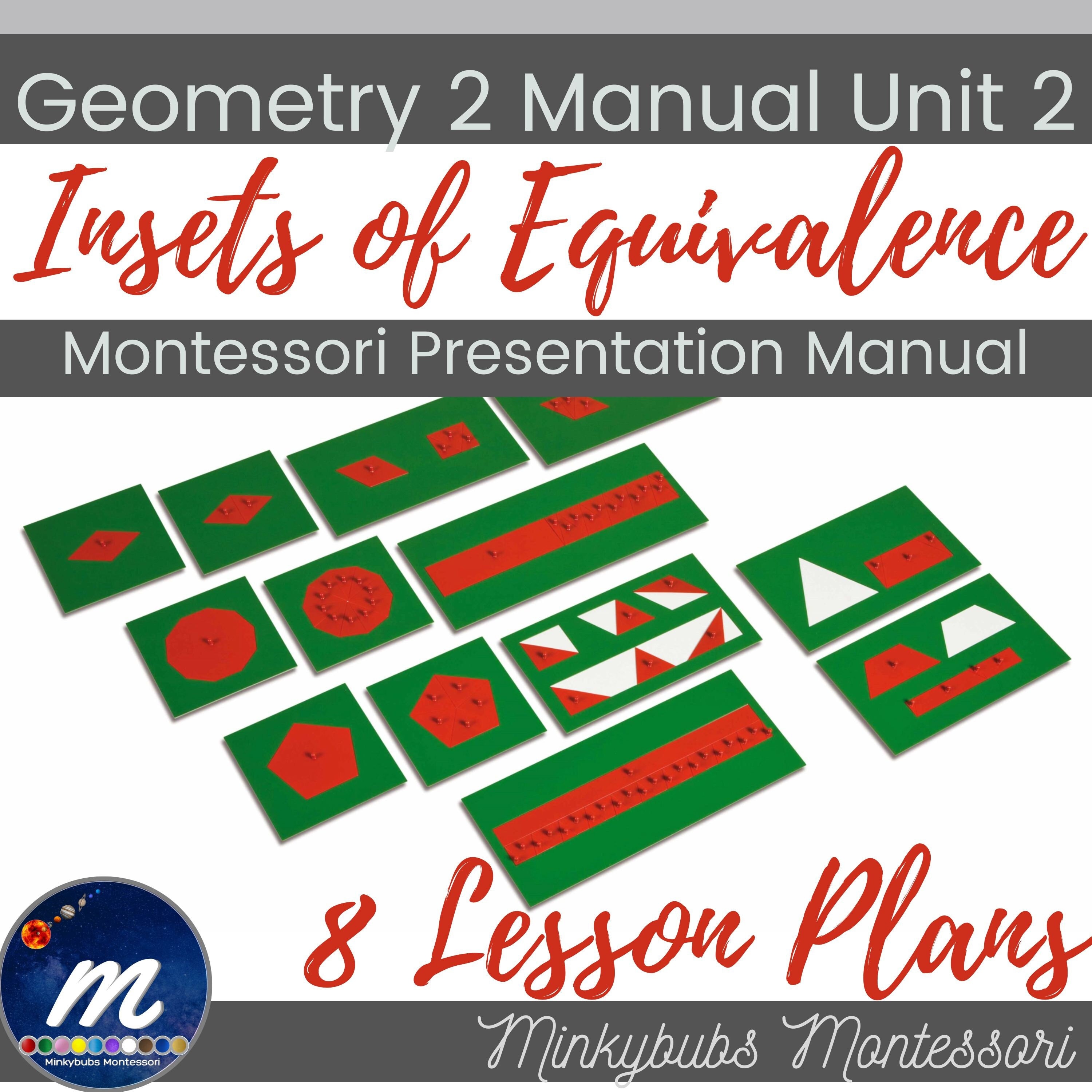 Geometry 2 Insets of Equivalence Lesson Plans Montessori Manual Unit 2 ...