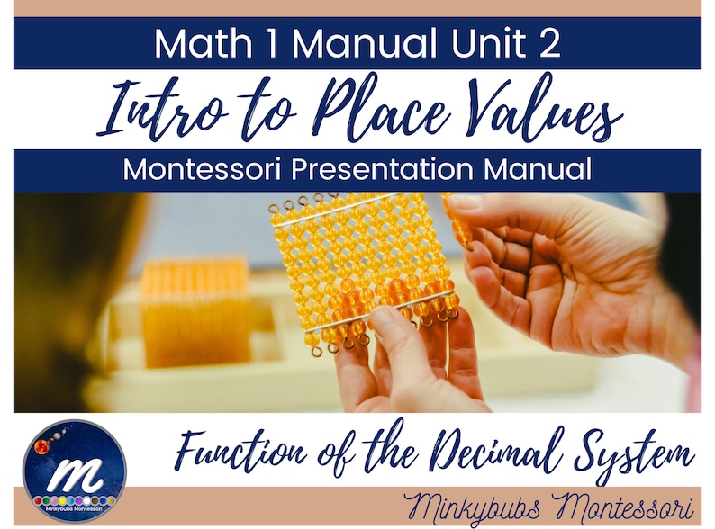 Montessori Math Teaching Manual Place Value Concepts Ages 6-9 LESSONS ...