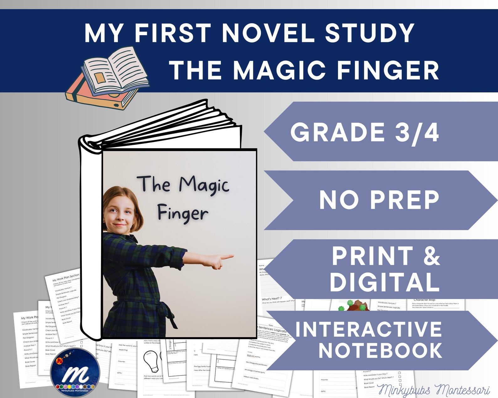The Magic Finger Novel Study Roald Dahl No Prep Unit Study Print ...