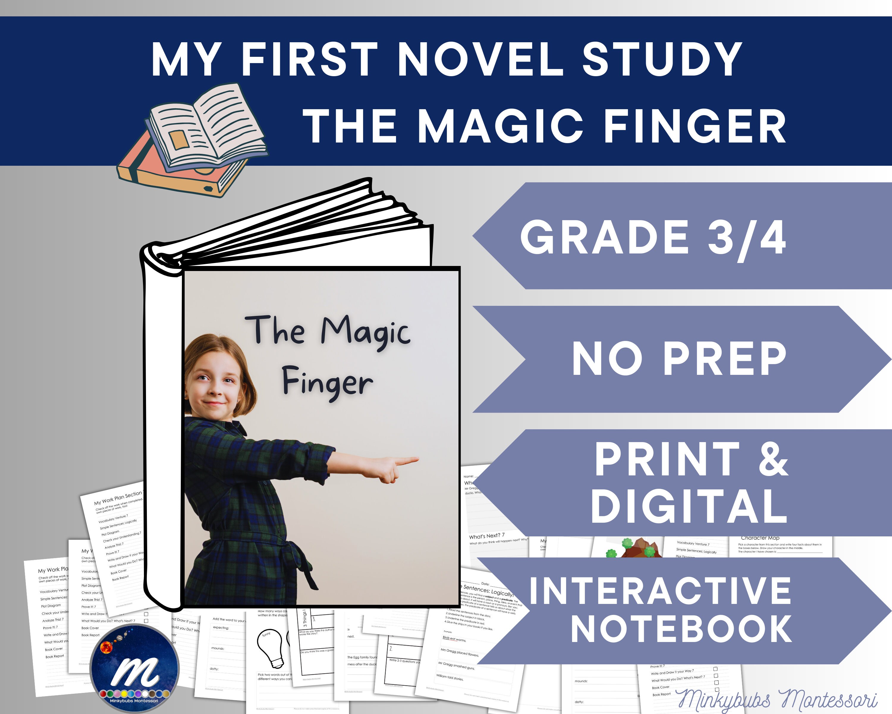 The Magic Finger Novel Study Roald Dahl No Prep Unit Study Print ...