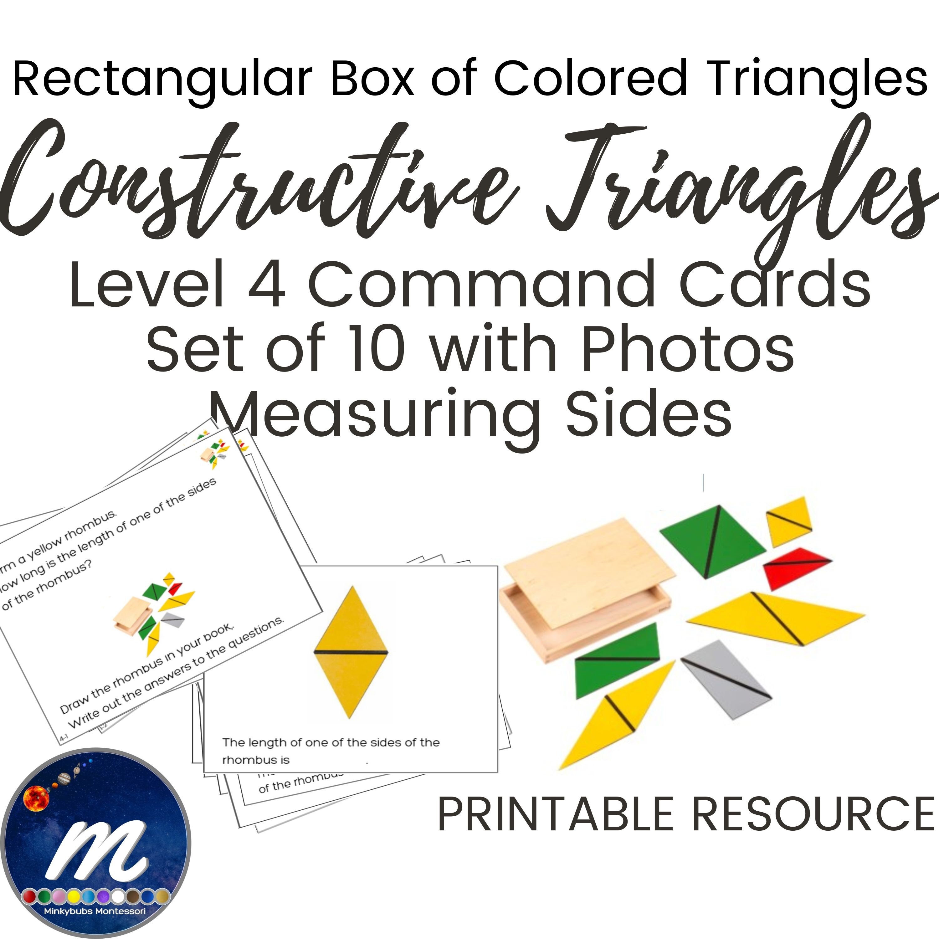 Constructive Triangles Measuring Sides Command Cards for Set 1A Level 4 ...