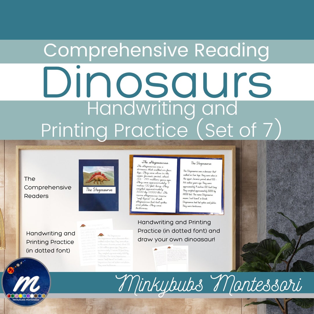 Reading Comprehension Handwriting Practice Dinosaurs - Etsy