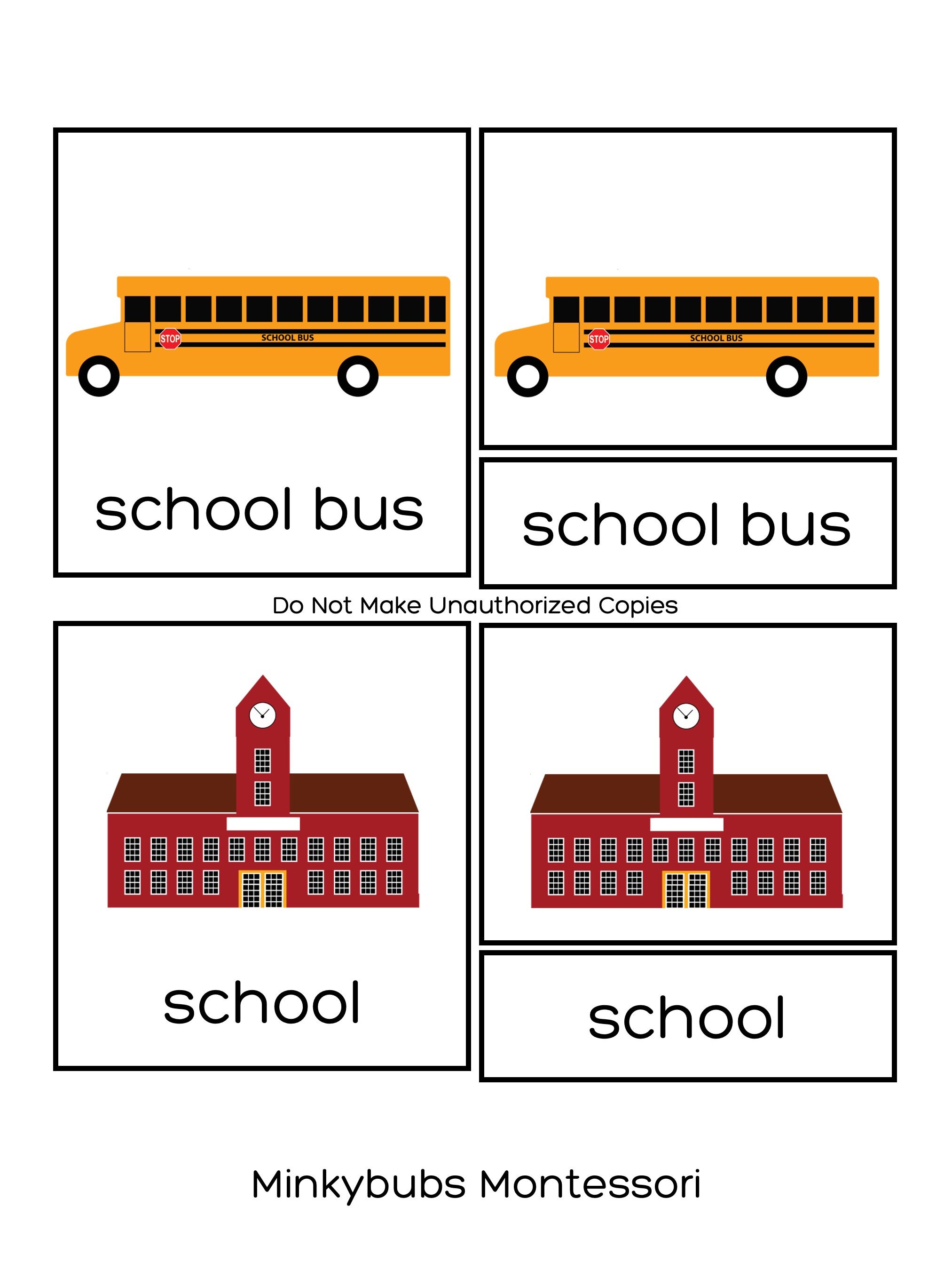 Classified Cards School Montessori Set of 20 School Related ...