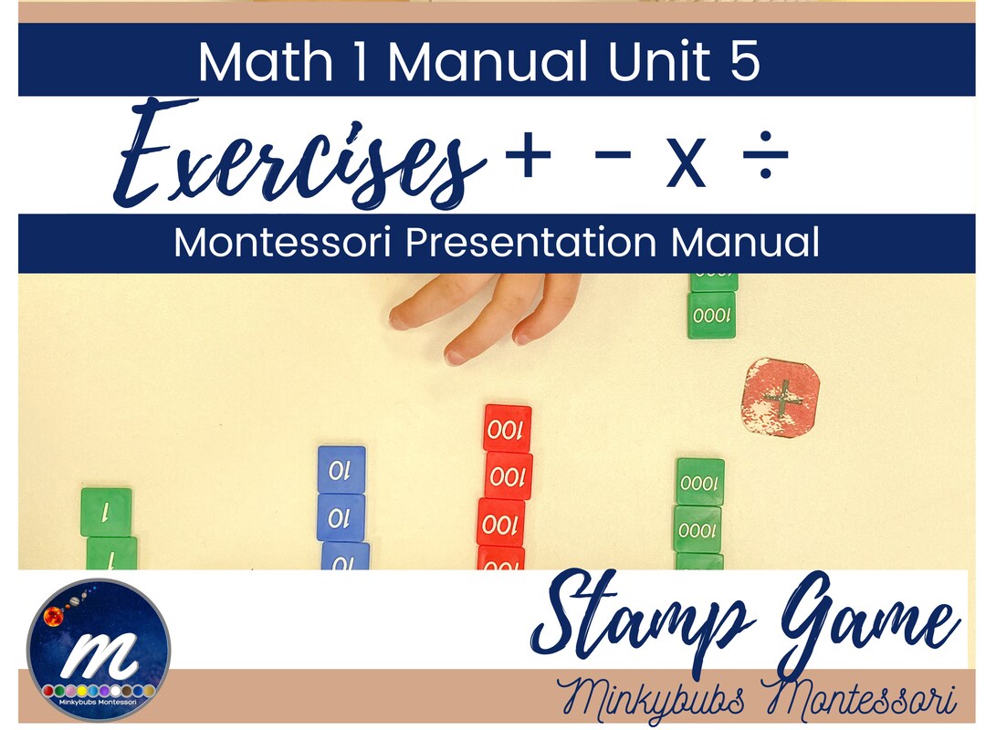 Montessori Math Manual Stamp Game Exercises LESSONS MATH 1 UNIT 5 - Etsy