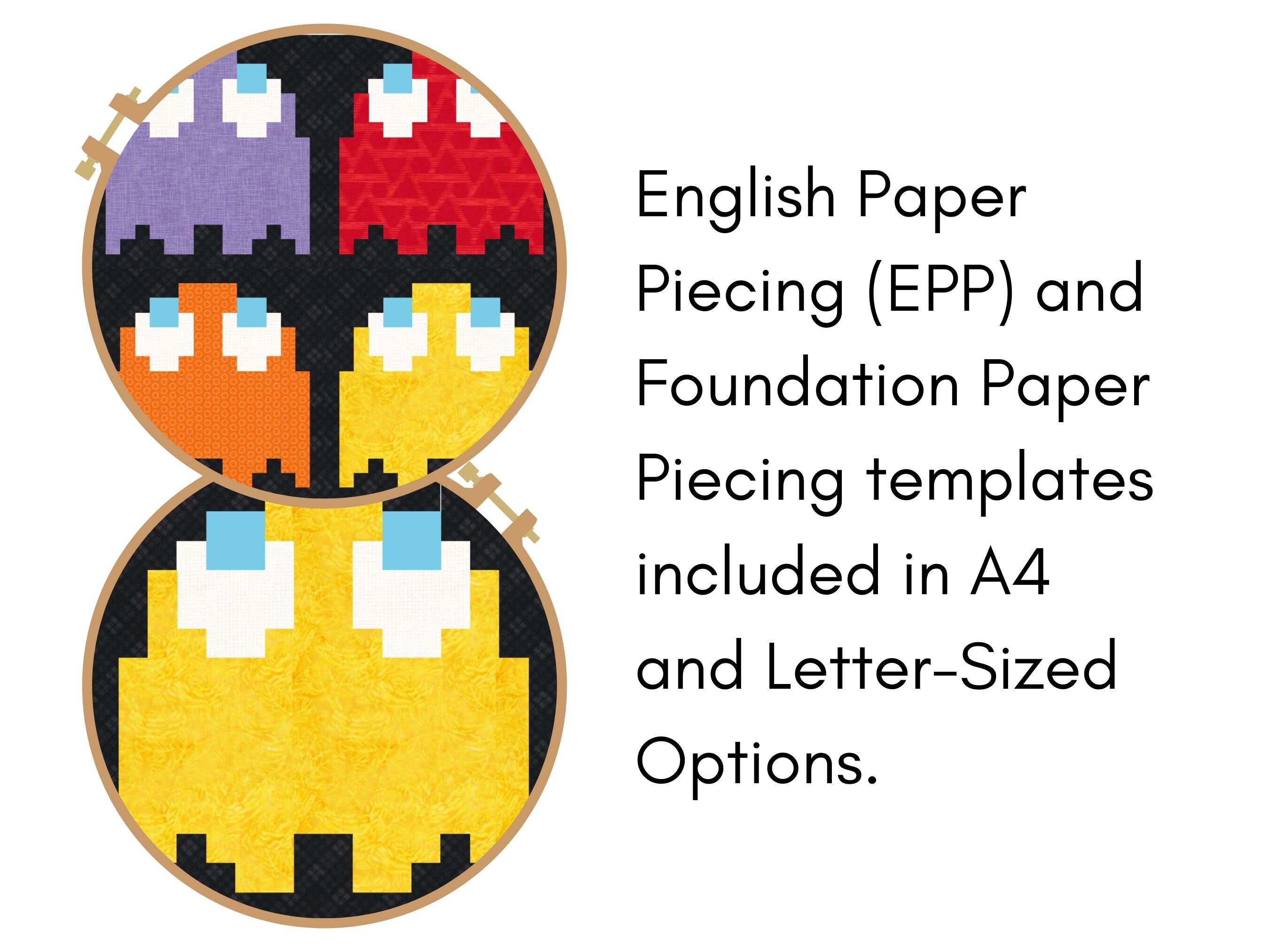 Pacman Ghost Quilt Block 1 Foundation Paper Piecing 16x16 - Etsy