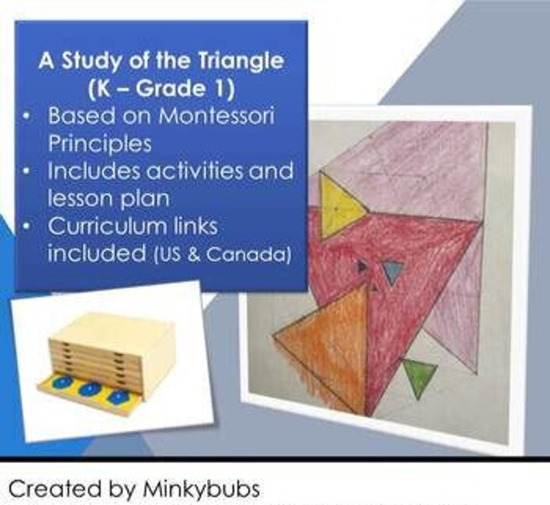 Montessori Geometry Kindergarten Grade 1 Triangle Activities & Lesson ...