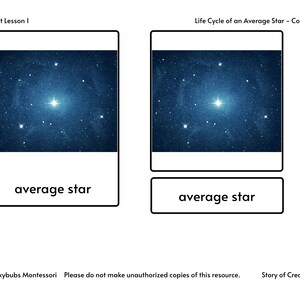 Life Cycle of an Average Star Story of Creation 3 and 4 Part Cards - Etsy