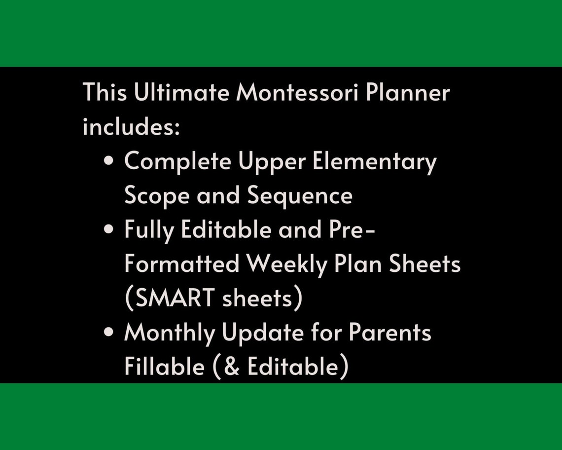 Montessori Work Plans Upper El Classroom EDITABLE Reports Weekly Plans ...