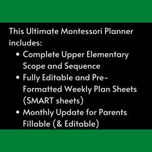 Montessori Work Plans Upper El Classroom EDITABLE Reports Weekly Plans ...