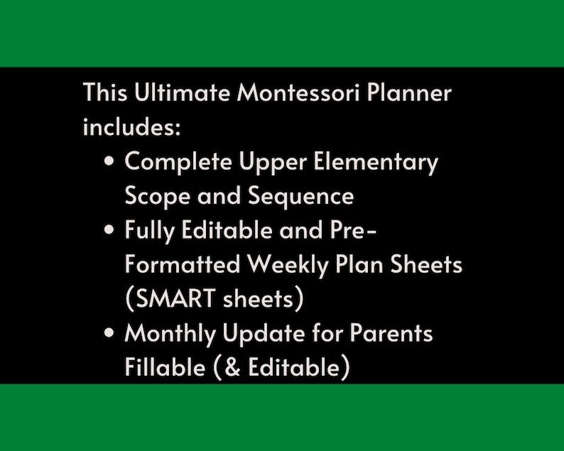 Montessori Work Plans Upper El Classroom EDITABLE Reports Weekly Plans ...