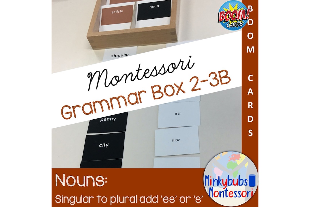 Montessori Grammar Box 2-3B BOOM Articles & Nouns Parts Speech Virtual ...
