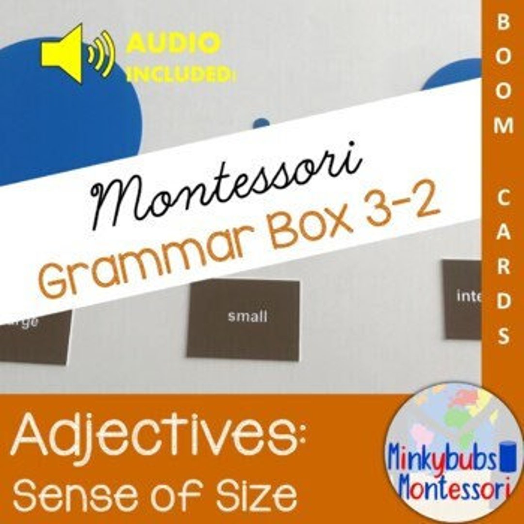 Montessori Grammar Adjective Box 3-2 BOOM Size Virtual Grammar With ...