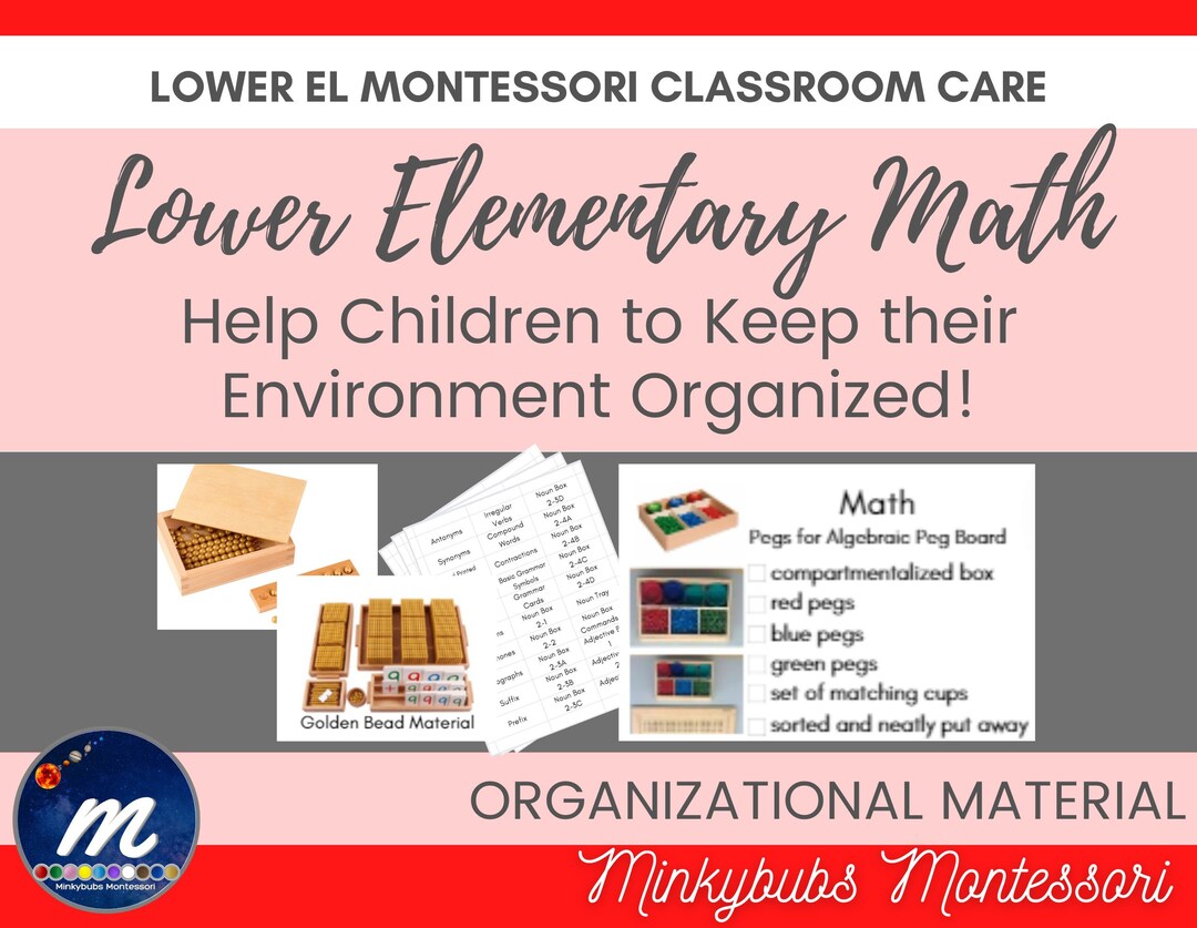 Montessori Math Materials Labels Checklists Lower Elementary - Etsy
