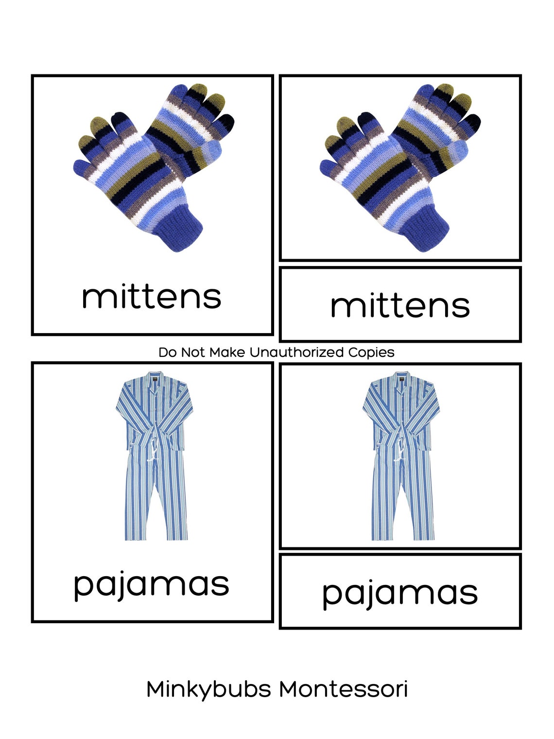 Classified Cards Clothes Montessori Set of 20 Items of - Etsy