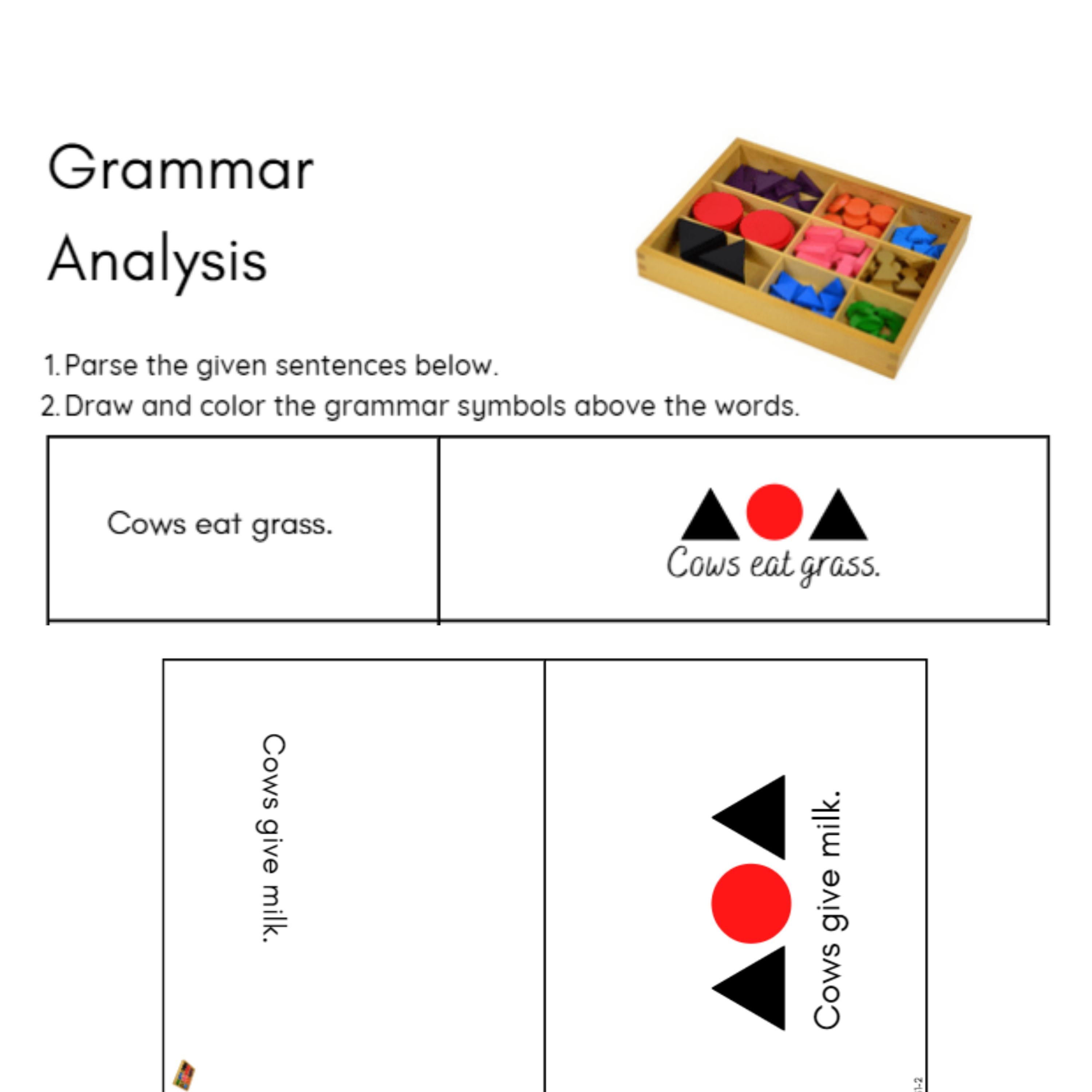 Sentence Analysis Grammar Parsing Workbook Subject Predicate Direct ...