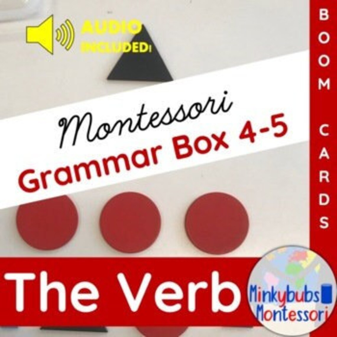 Montessori Grammar Verb Box 4-5 BOOM the Verb Virtual Grammar Deck Inc ...