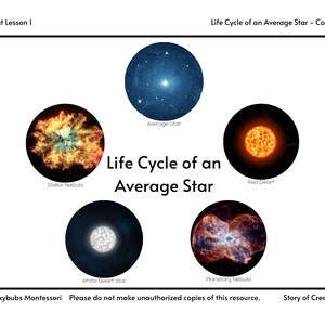 Life Cycle of an Average Star Story of Creation 3 and 4 Part Cards ...