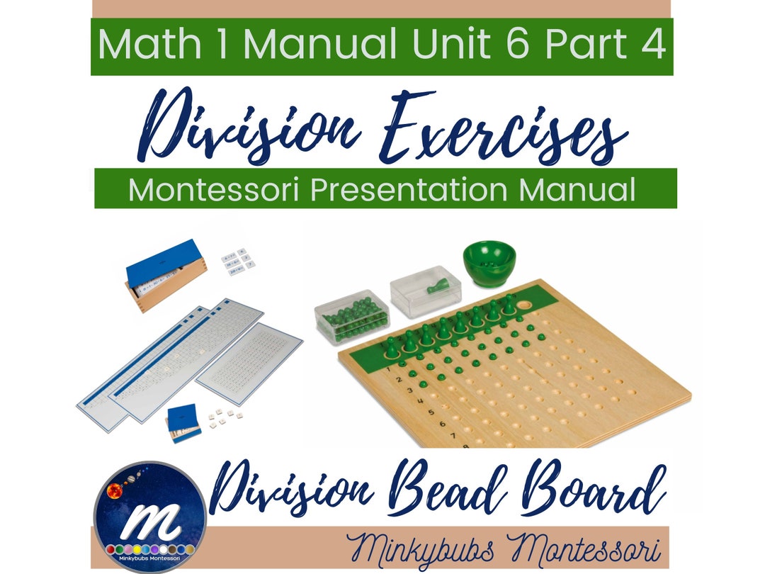 Montessori Math 1 Manual Memorization Exercises Division Lesson Plans ...