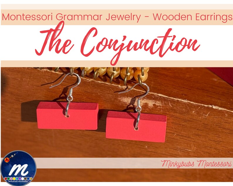 Montessori Jewelry Grammar Symbols Conjunction Earrings - Etsy