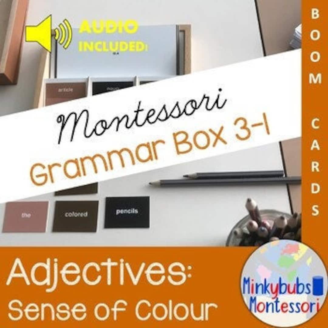 Montessori Grammar Adjective Box 3-1 BOOM Colour Virtual Grammar With ...