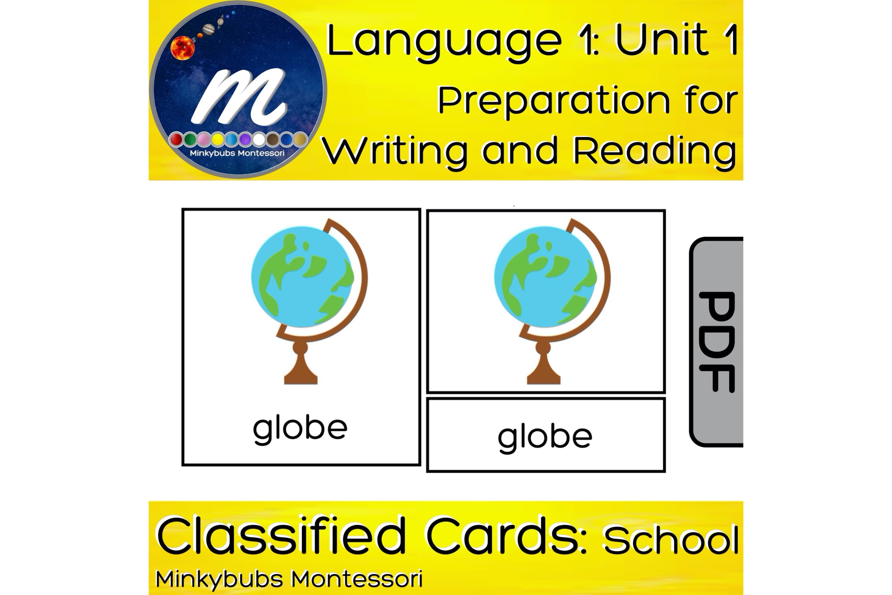Classified Cards School Montessori Set of 20 School Related ...