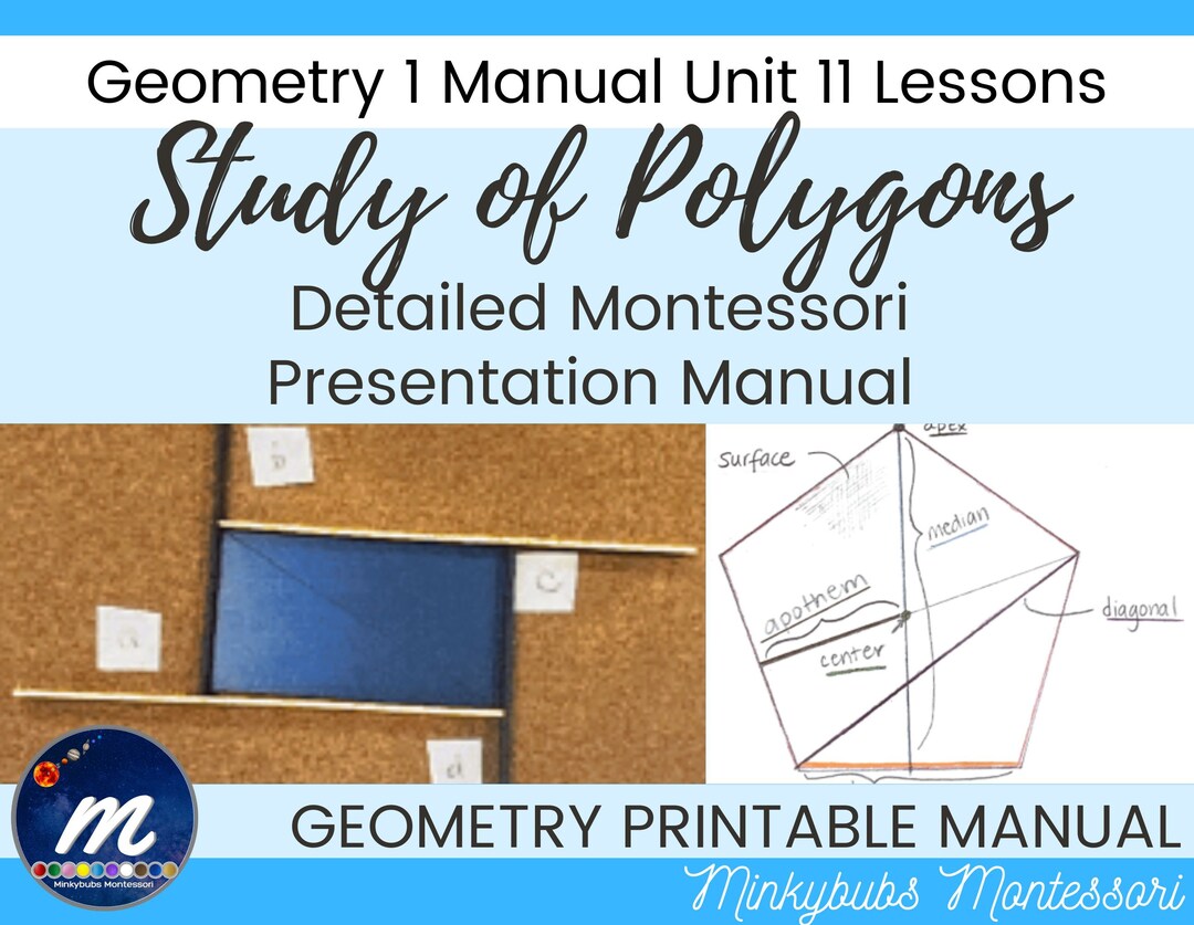 Geometry 1 Study of the Polygons Lesson Plans Montessori Manual Album ...
