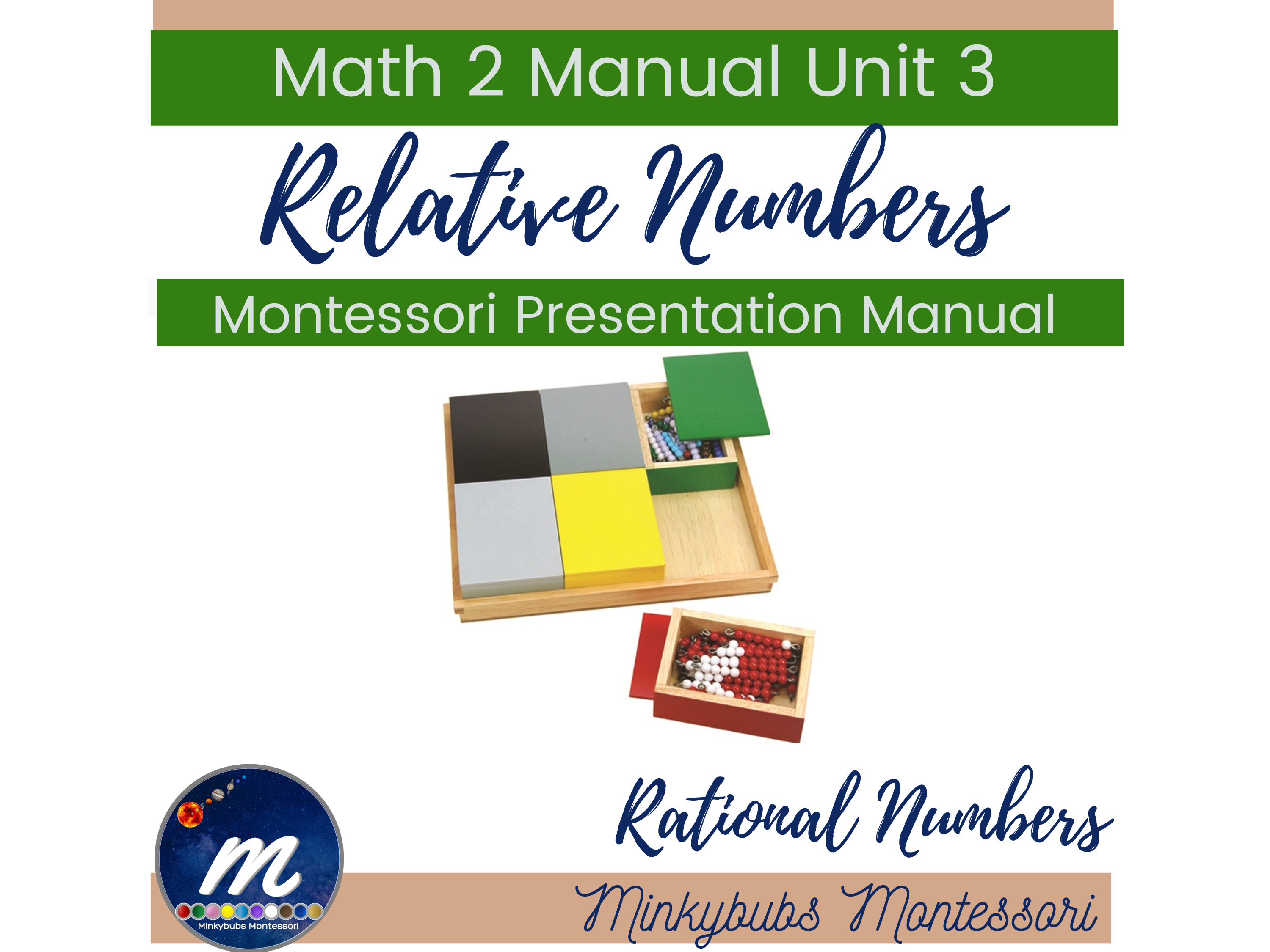 Montessori Math Manual Relative Numbers Snake Game MATH 2 UNIT 3 ...