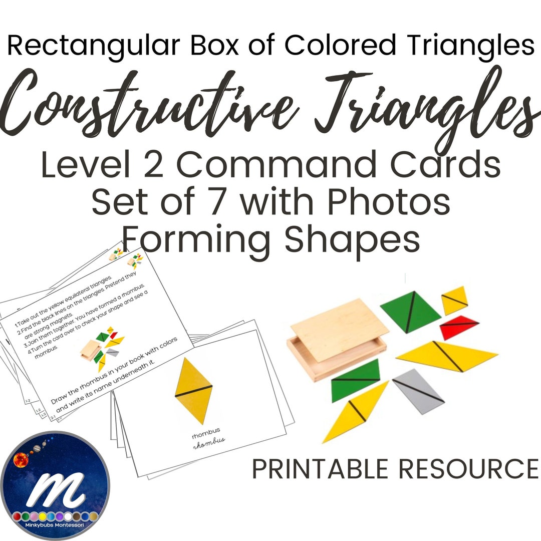 Constructive Triangles Forming Shapes Command Cards for Set 1A Level 2 ...