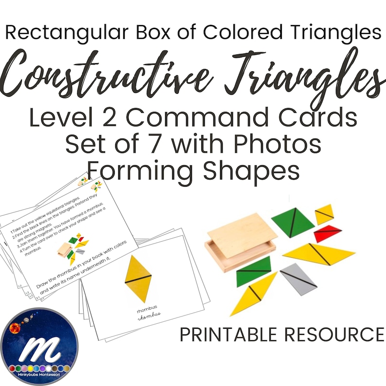 Constructive Triangles Forming Shapes Command Cards for Set 1A Level 2 ...